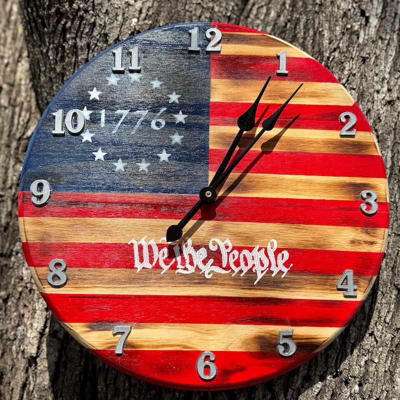 Wooden Flag Clock - Etsy