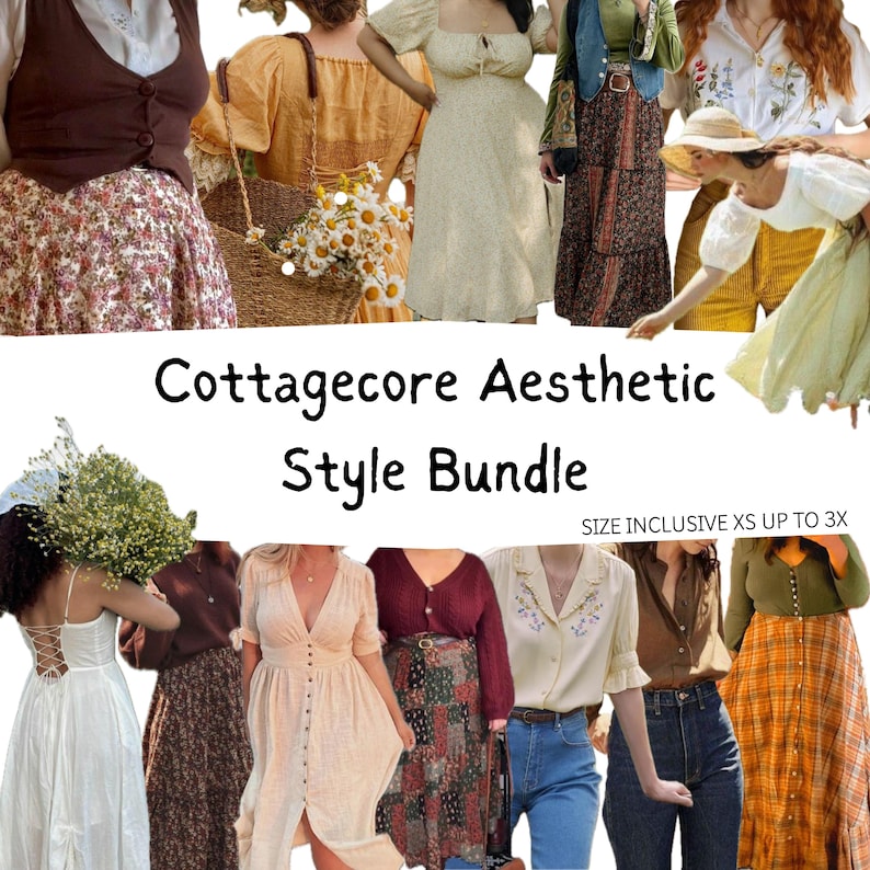 Cottagecore Aesthetic Themed Thrifted Curated Stylized Clothing Box ...