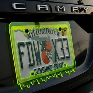 Slime Ooze License Plate Frame – JDM Car Show Tuner Plate Cover, Unique ...