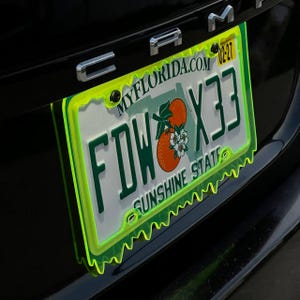 Slime Ooze License Plate Frame – JDM Car Show Tuner Plate Cover, Unique ...
