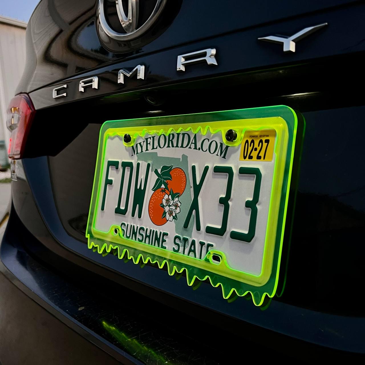 Slime Ooze License Plate Frame – JDM Car Show Tuner Plate Cover, Unique ...