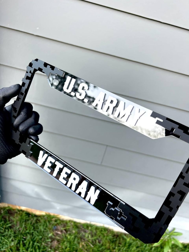 Veteran U.S. Army Black License Plate Frame Cover, Frame, Car Frame ...