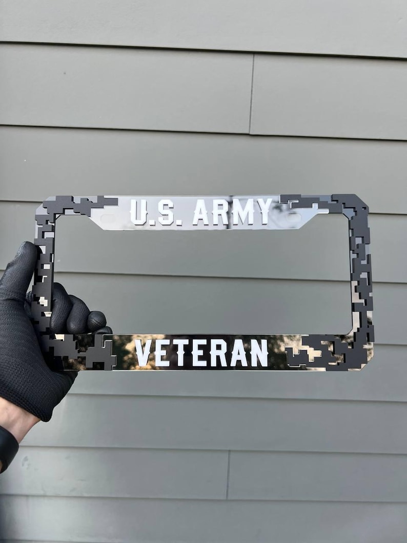 Veteran U.S. Army Black License Plate Frame Cover, Frame, Car Frame ...