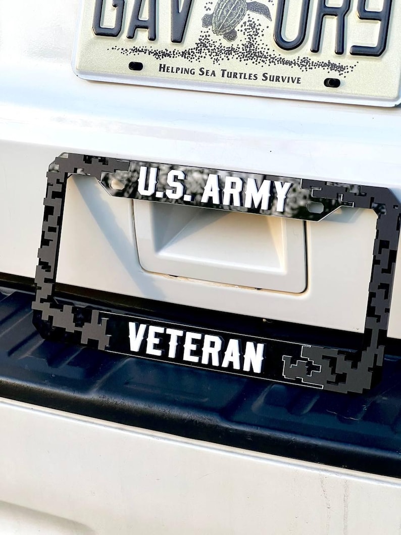 Veteran U.S. Army Black License Plate Frame Cover, Frame, Car Frame ...