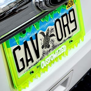 Custom License Plate Frame Cover (single Plate) Neon Acrylic License ...