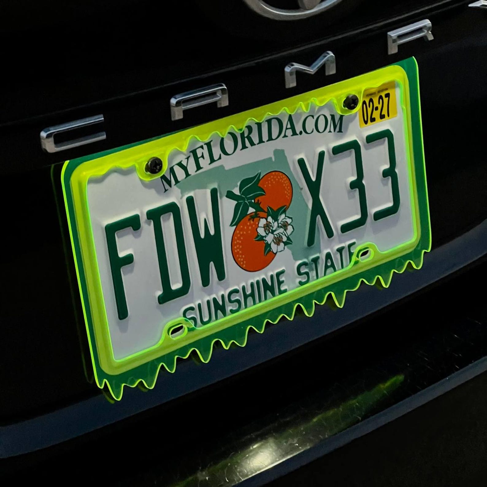 Slime Ooze License Plate Frame – JDM Car Show Tuner Plate Cover, Unique ...