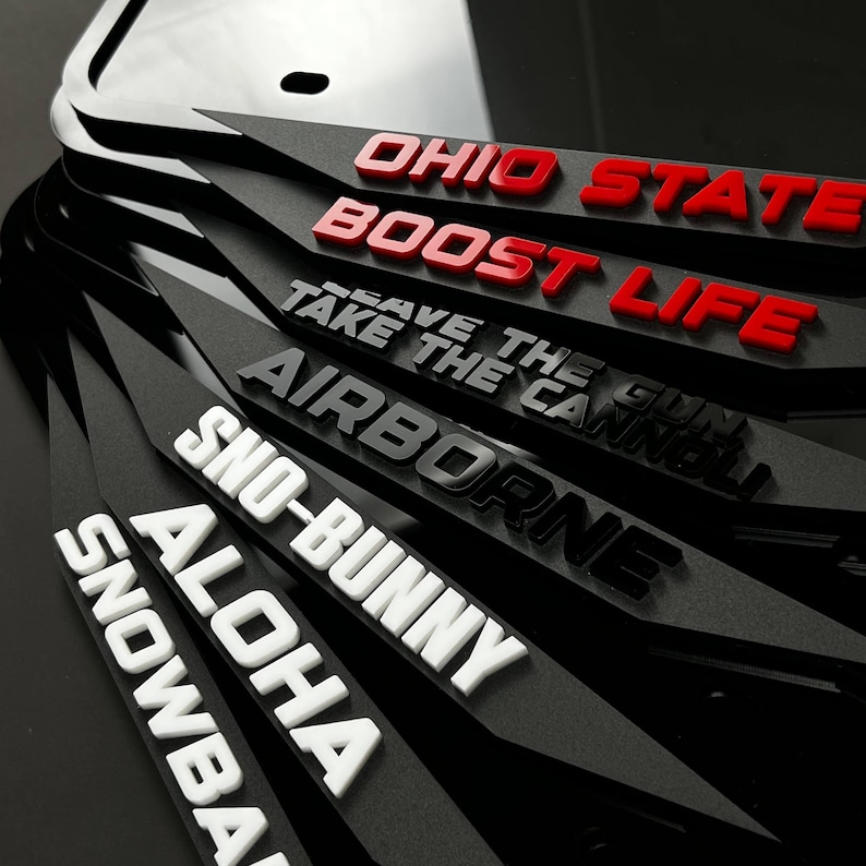 Personalized License Plate Frame With Custom 3D Logo or Text – Choose ...