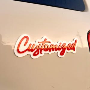 Custom Text Car Emblem, Choose Your Own Font and Colors, Strong ...