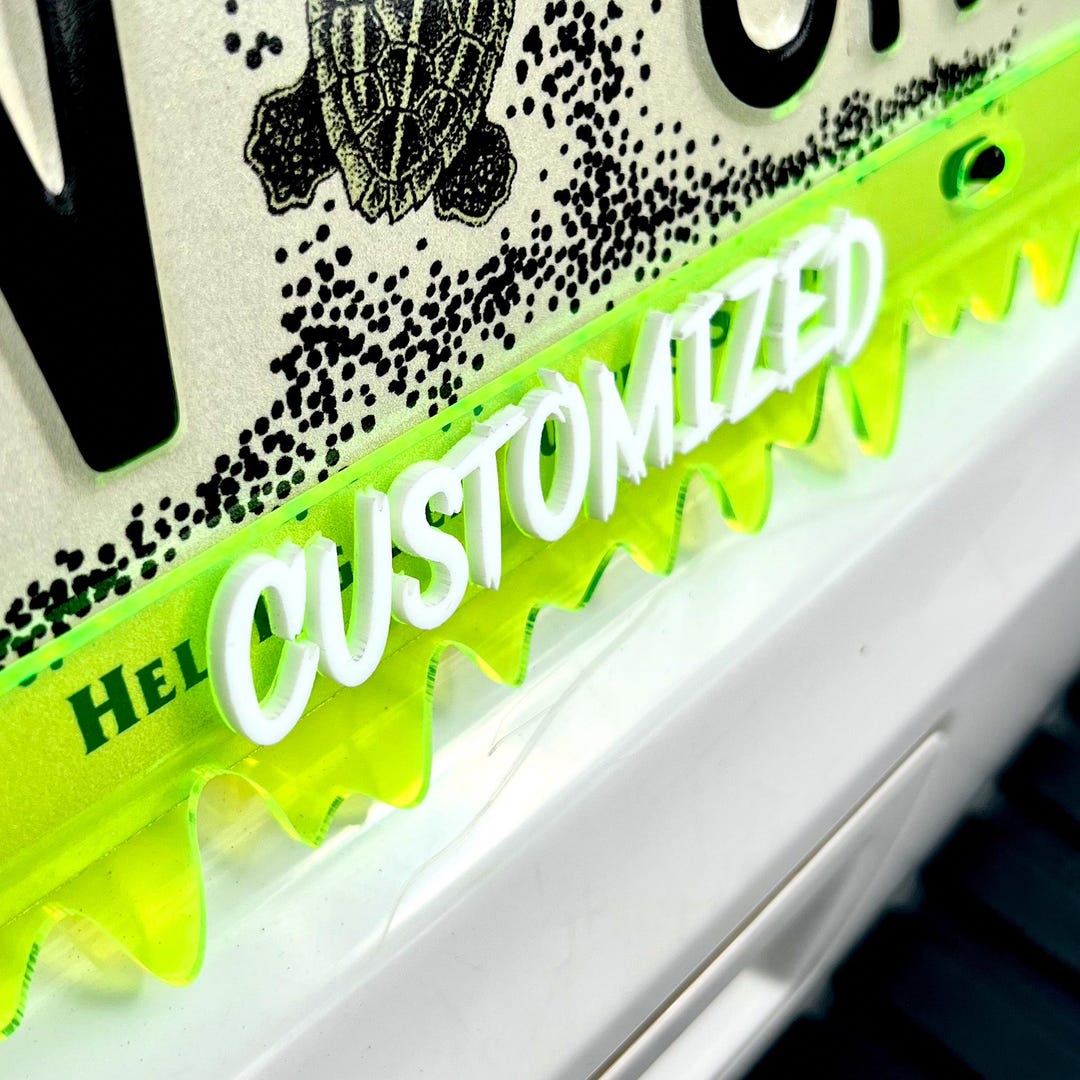 Custom License Plate Frame Cover (single Plate) Neon Acrylic License ...