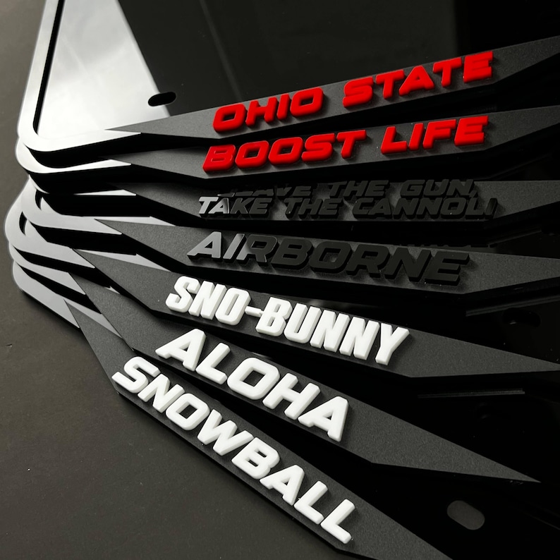 Personalized License Plate Frame With Custom 3D Logo or Text – Choose ...