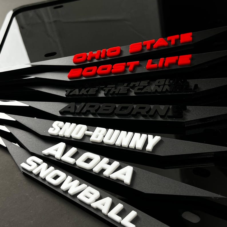 Personalized License Plate Frame With Custom 3D Logo or Text – Choose ...