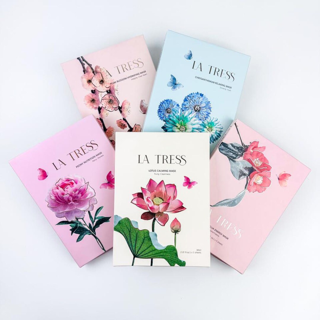 LA TRESS Korean Beauty Face Mask Skin Care Moisturizing 5 Pack ...