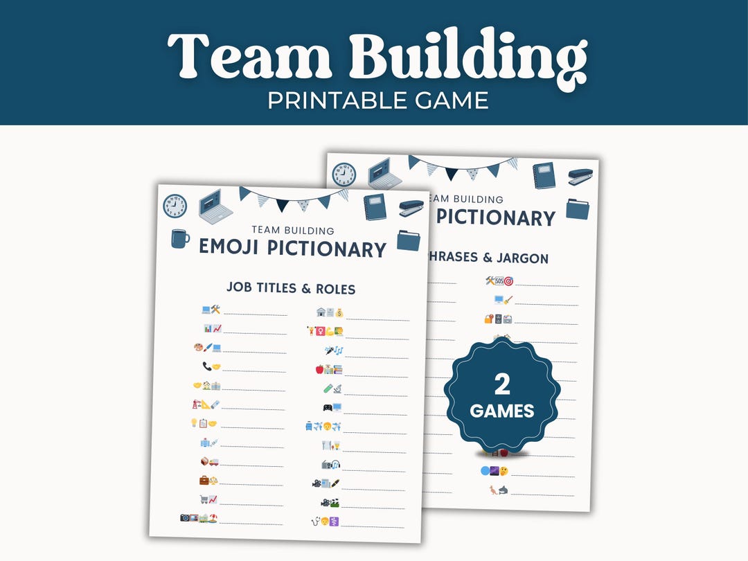 Team Building Emoji Pictionary, Emoji Game Office Party Printable Game ...