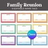Family Reunion Name Tags, Reunion Nametags, Color-coded Branches, In ...