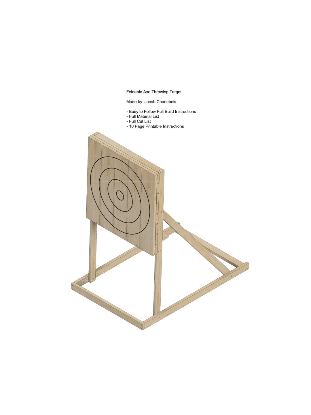 Axe Throwing Target Plans Hache Foldable for Storage Replaceable Target ...