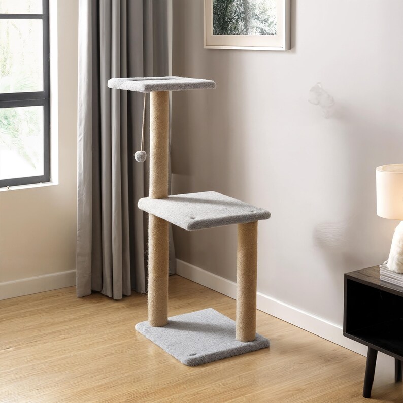 Cat Tree With Shelves, Two Story Cat Tree, Handmade Pet Furniture, Cat ...