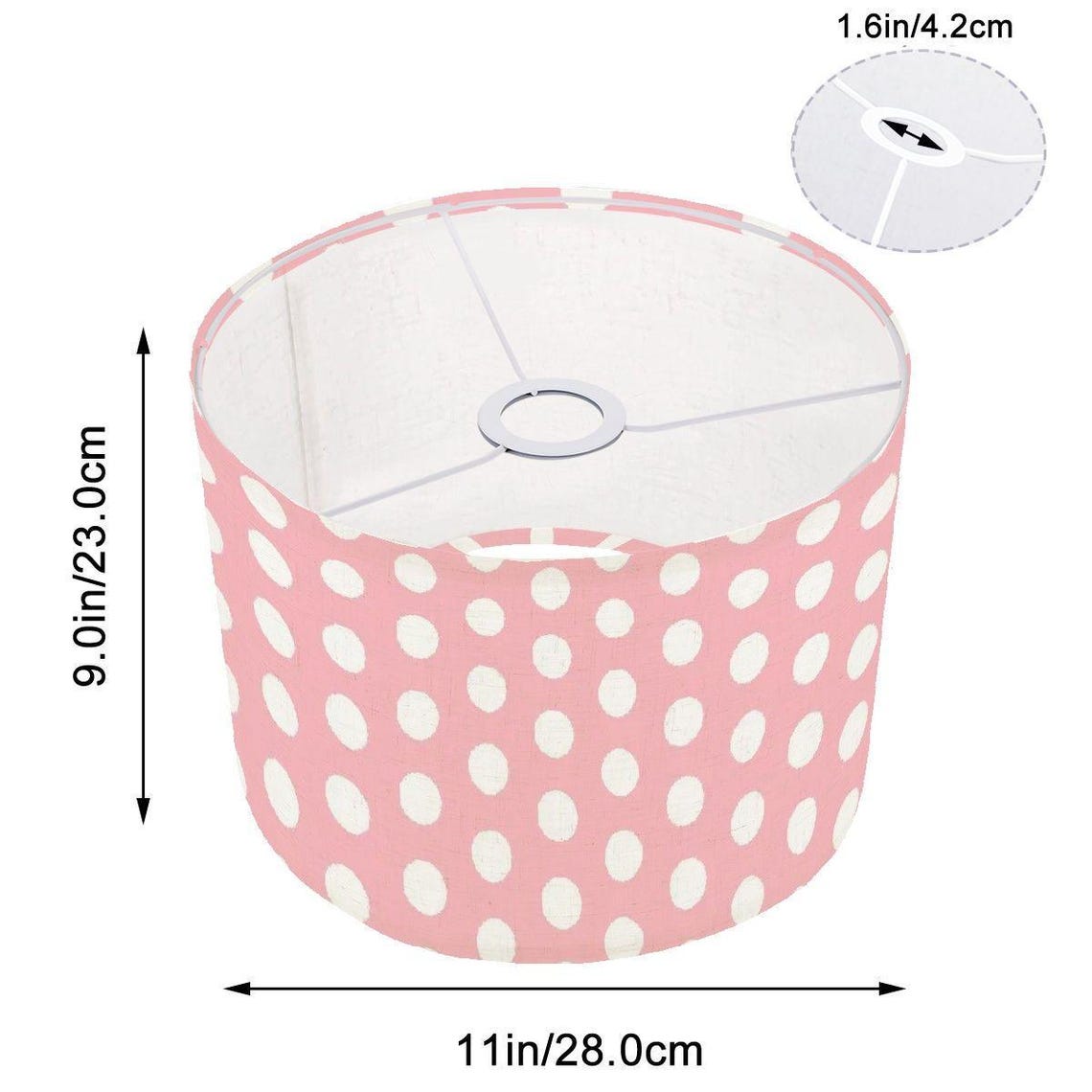 Pretty in Pink W/ White Polka Dots Lamp Shade. Linen Lamp Shade ...