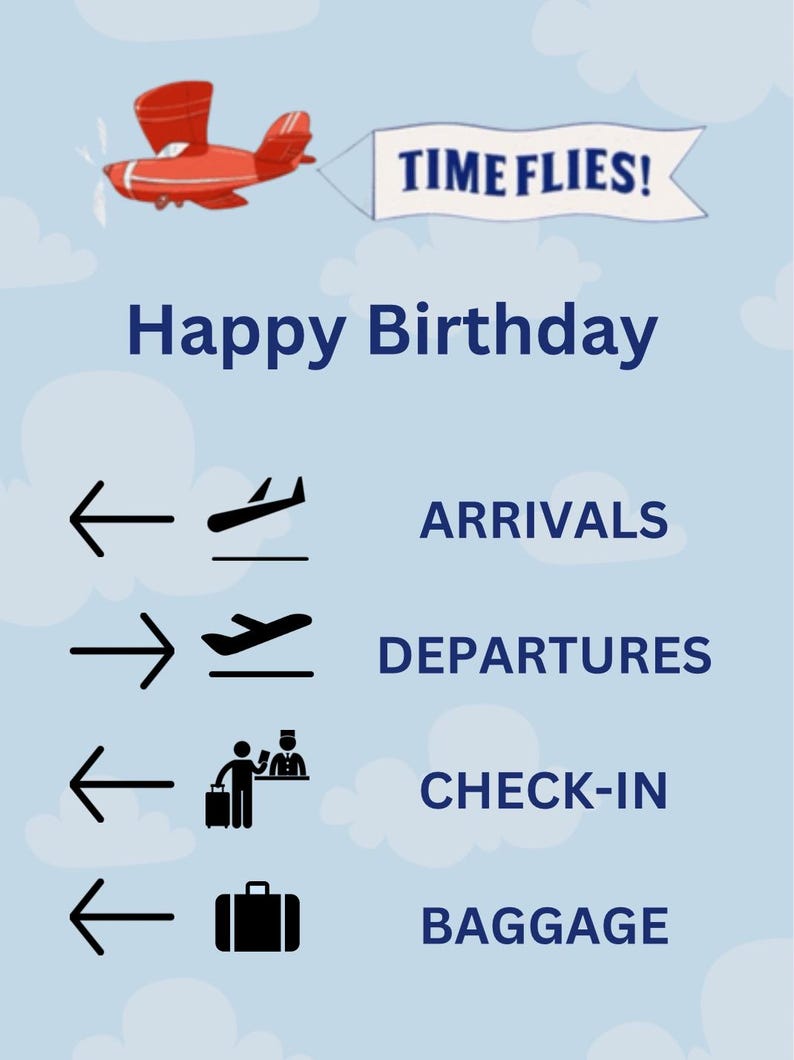Time Flies Birthday Printables - Etsy