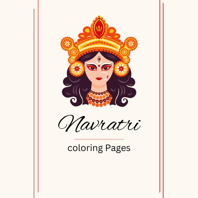 Navratri Coloring Pages - Etsy