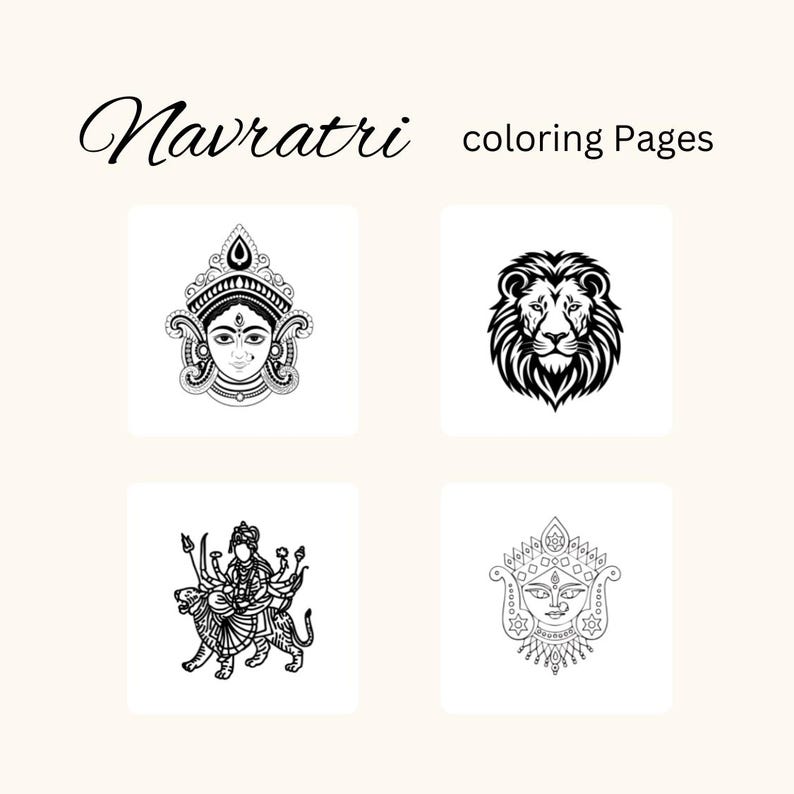 Navratri Coloring Pages - Etsy