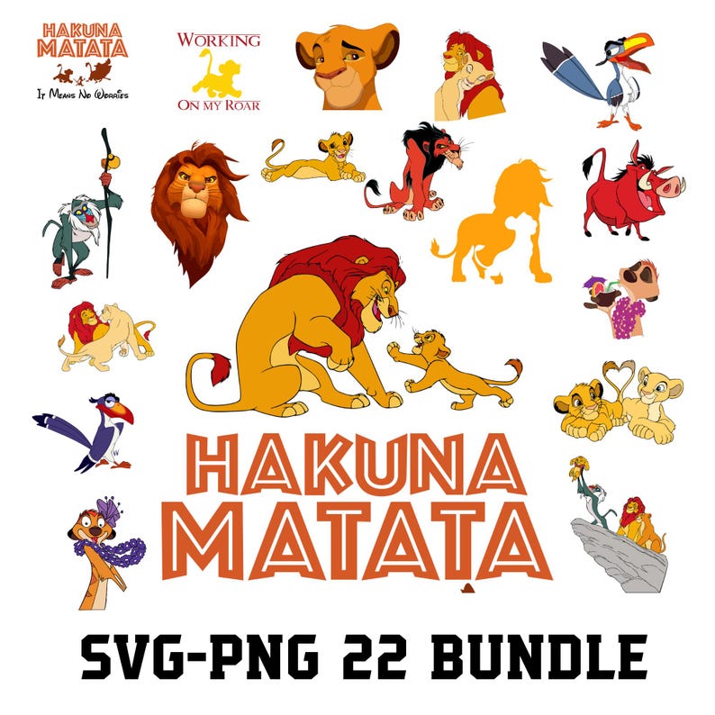 Lion King SVG, Simba and Nala Svg for Cricut, Lion King Png, Hakuna ...