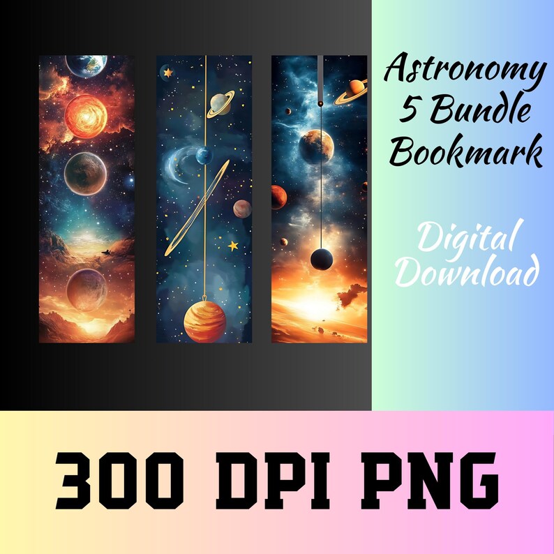 Astronomy Bookmarks PNG, Solar System Bookmark PNG, Space Lover Design ...