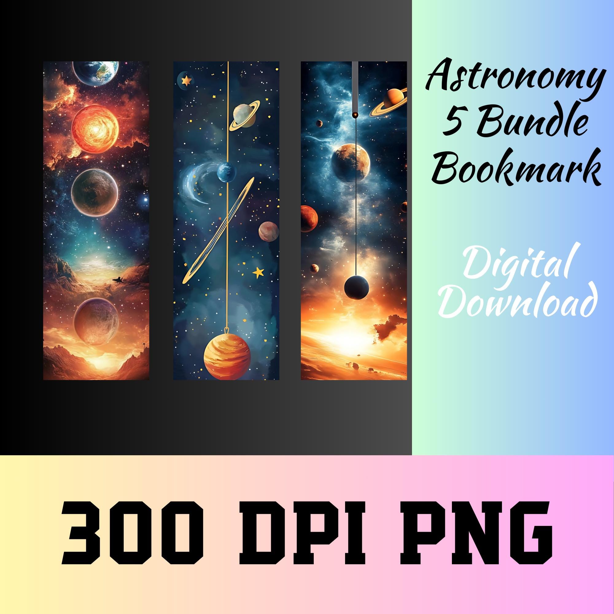 Astronomy Bookmarks PNG, Solar System Bookmark PNG, Space Lover Design ...