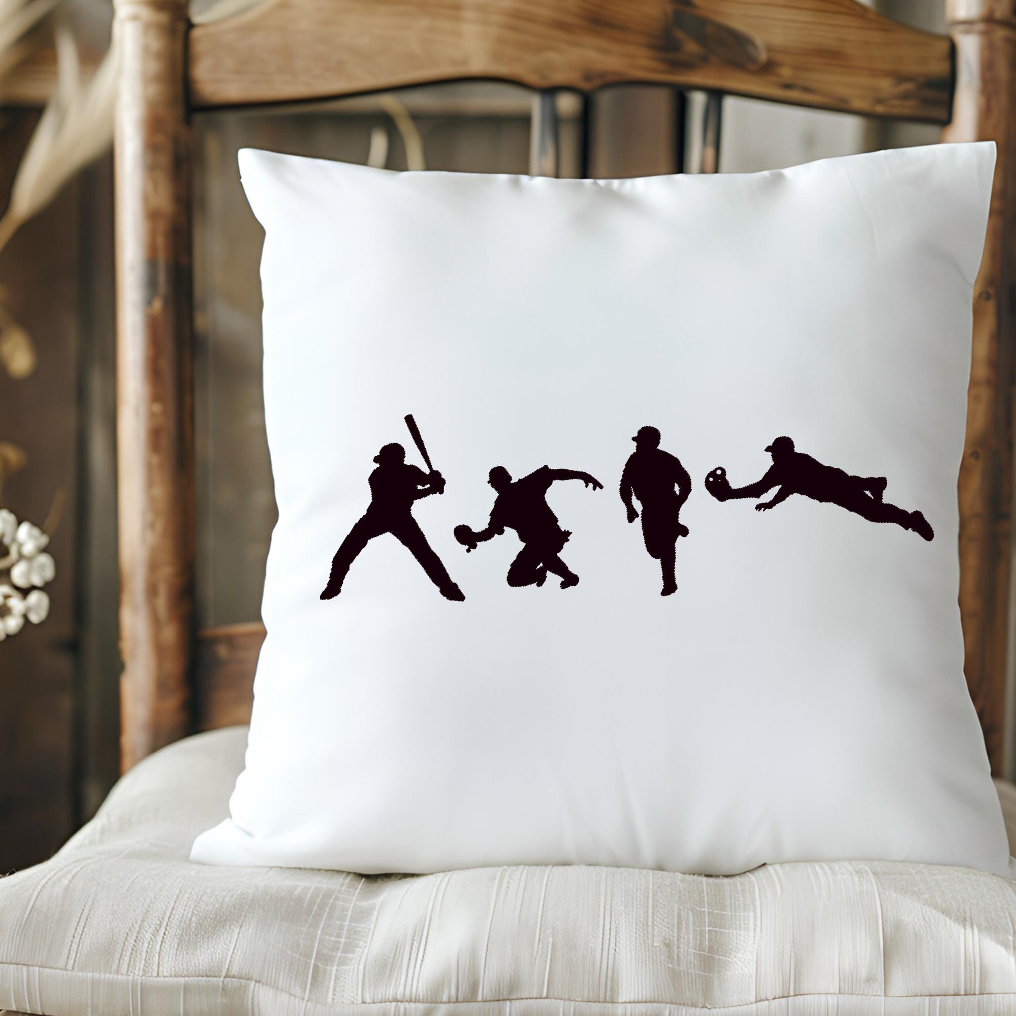 Baseball Embroidery Design, Baseball Player Silhouette Embroidery File ...