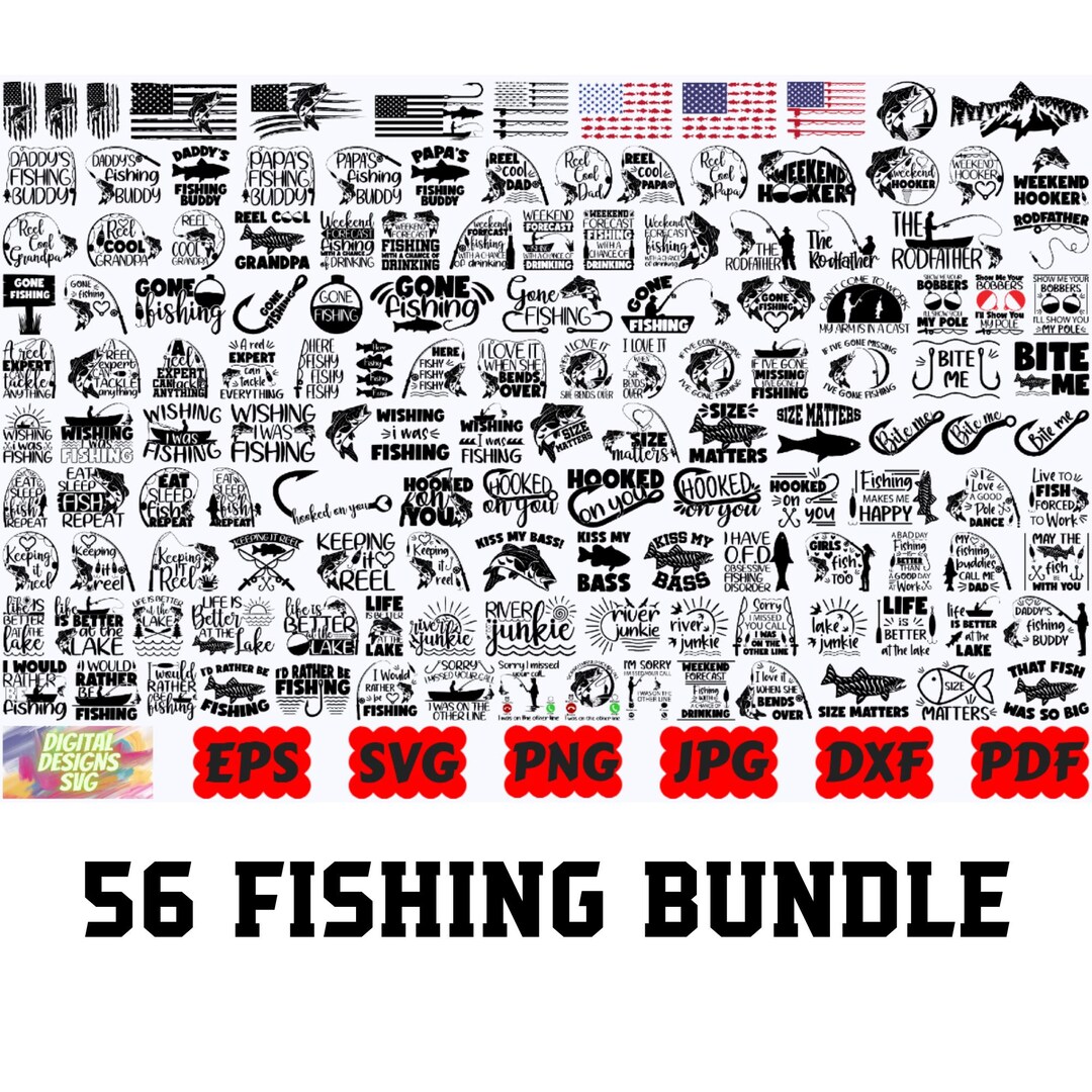 Fishing Bundle SVG, Fisherman PNG SVG, Fishing Cut Cricut, Hooker Png ...