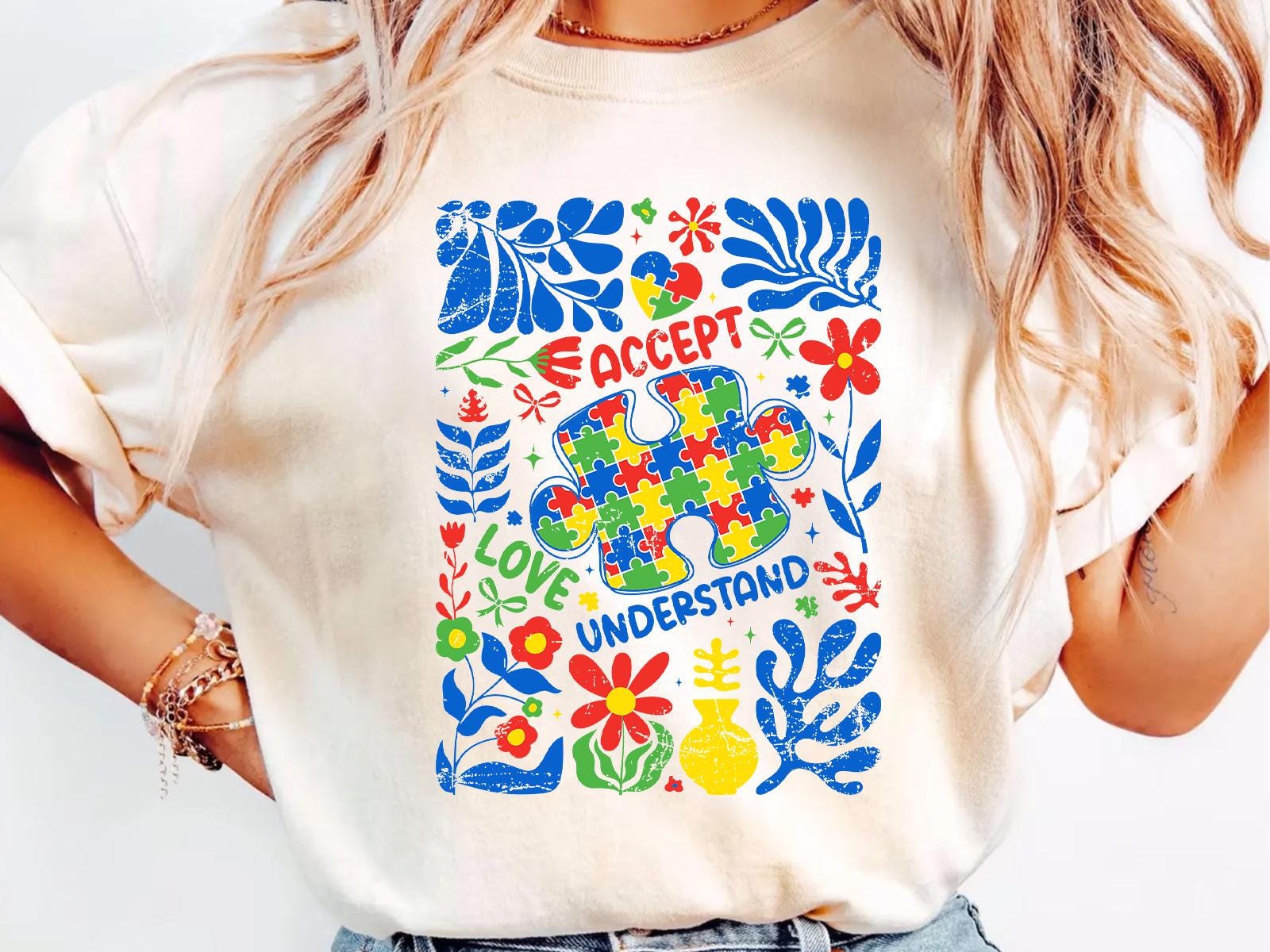 Floral Autism PNG, Autism PNG, Awareness PNG, Rainbow Autism Png ...