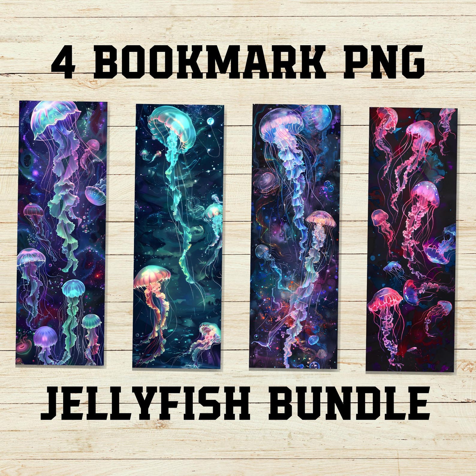 Neon Mushrooms Bookmark PNG, Jellyfish Bookmark PNG, Neon Bookmark PNG ...