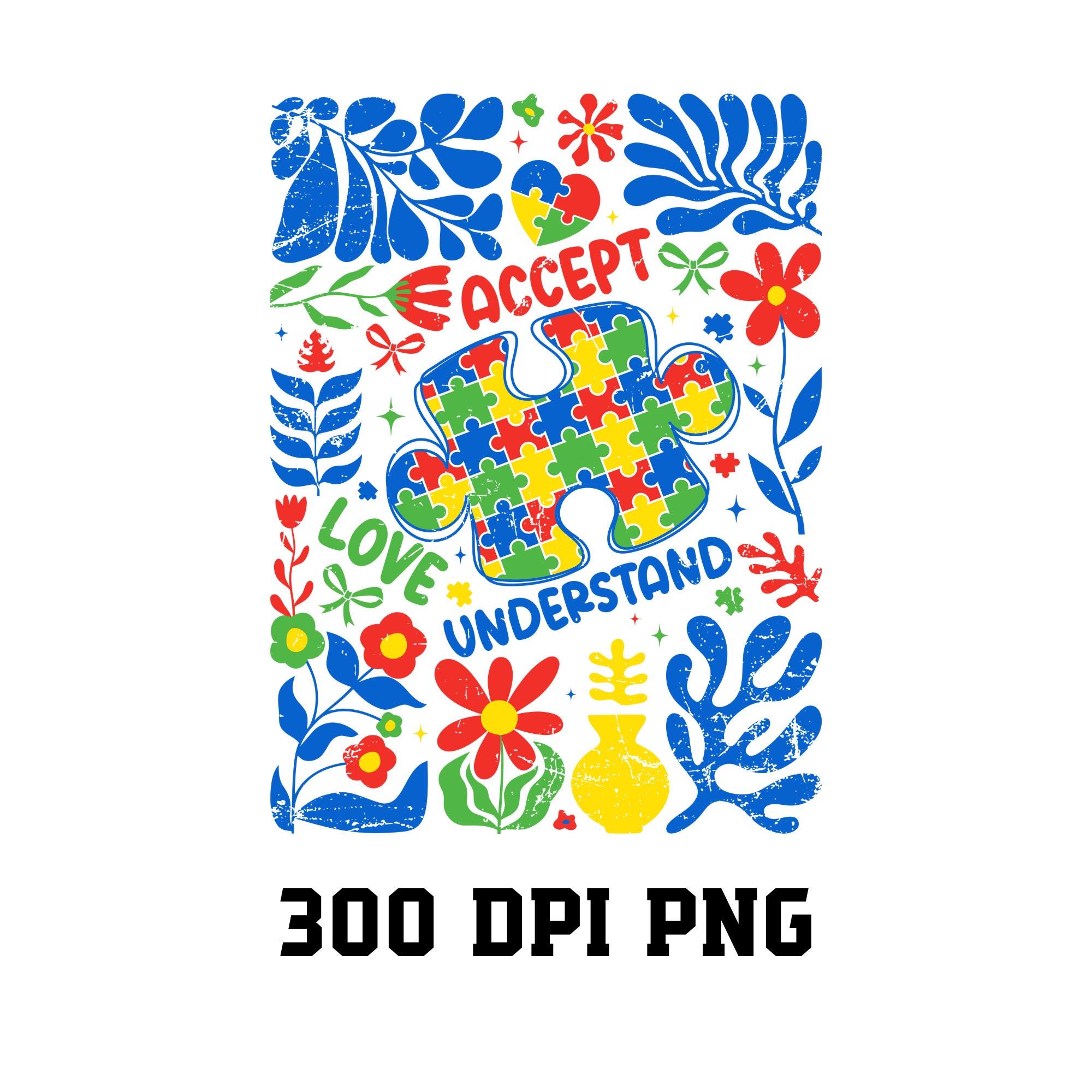 Floral Autism PNG, Autism PNG, Awareness PNG, Rainbow Autism Png ...