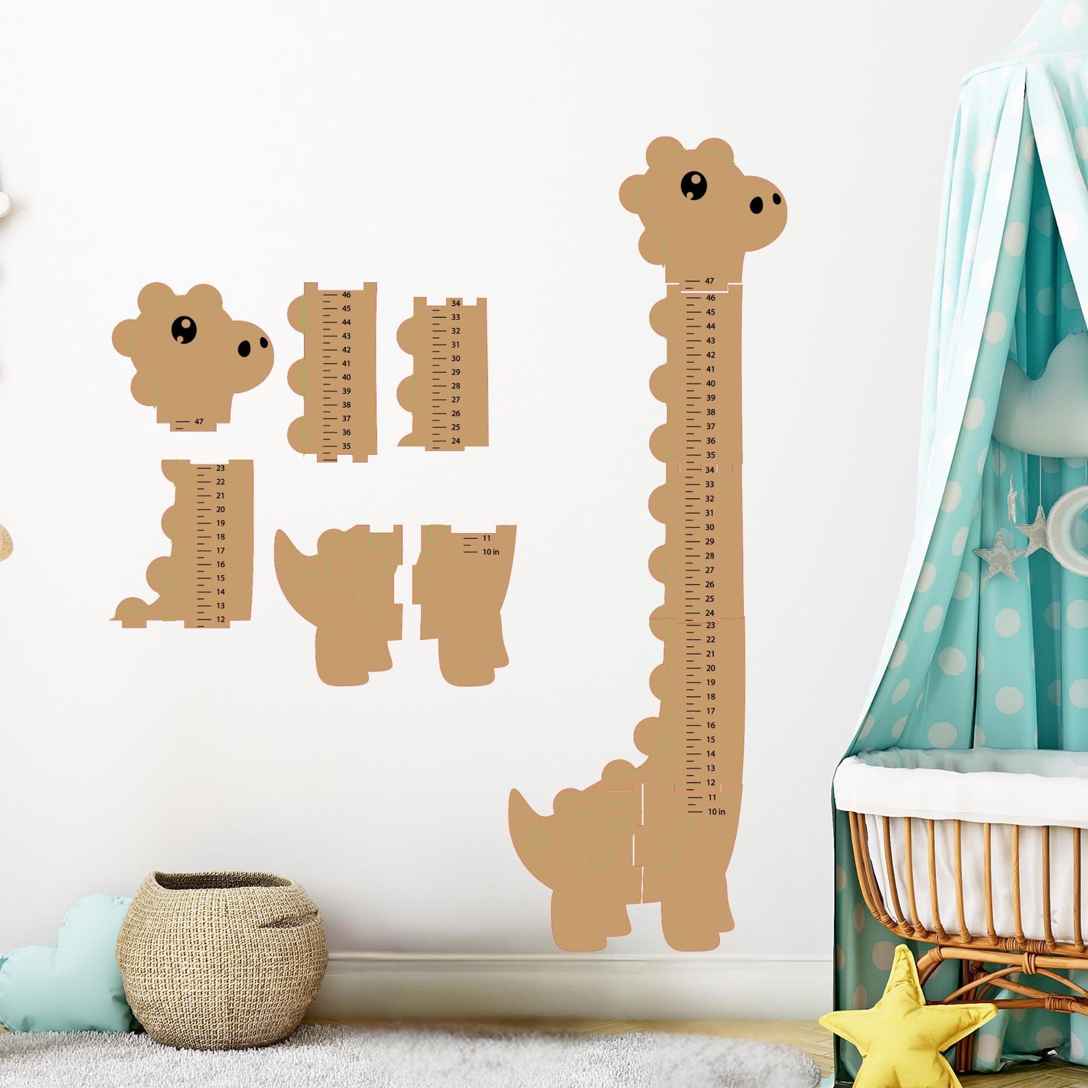 Kids Growth Chart Laser Cut, Height Ruler for Boys Girls Size Measuring ...