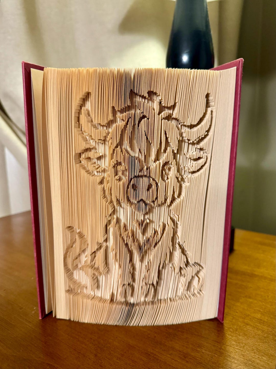 Highland Cow Book Folding Artwork - Etsy