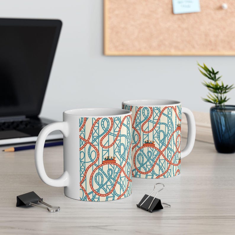 Roller Coaster Mug: Fun Theme Park Ceramic Coffee Cup - Etsy
