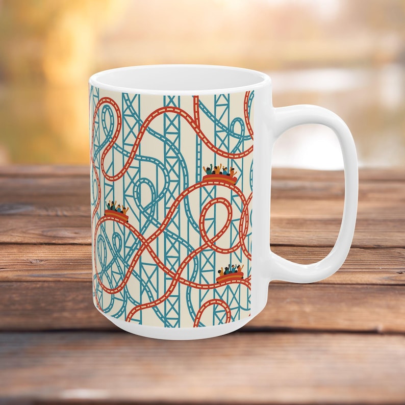 Roller Coaster Mug: Fun Theme Park Ceramic Coffee Cup - Etsy