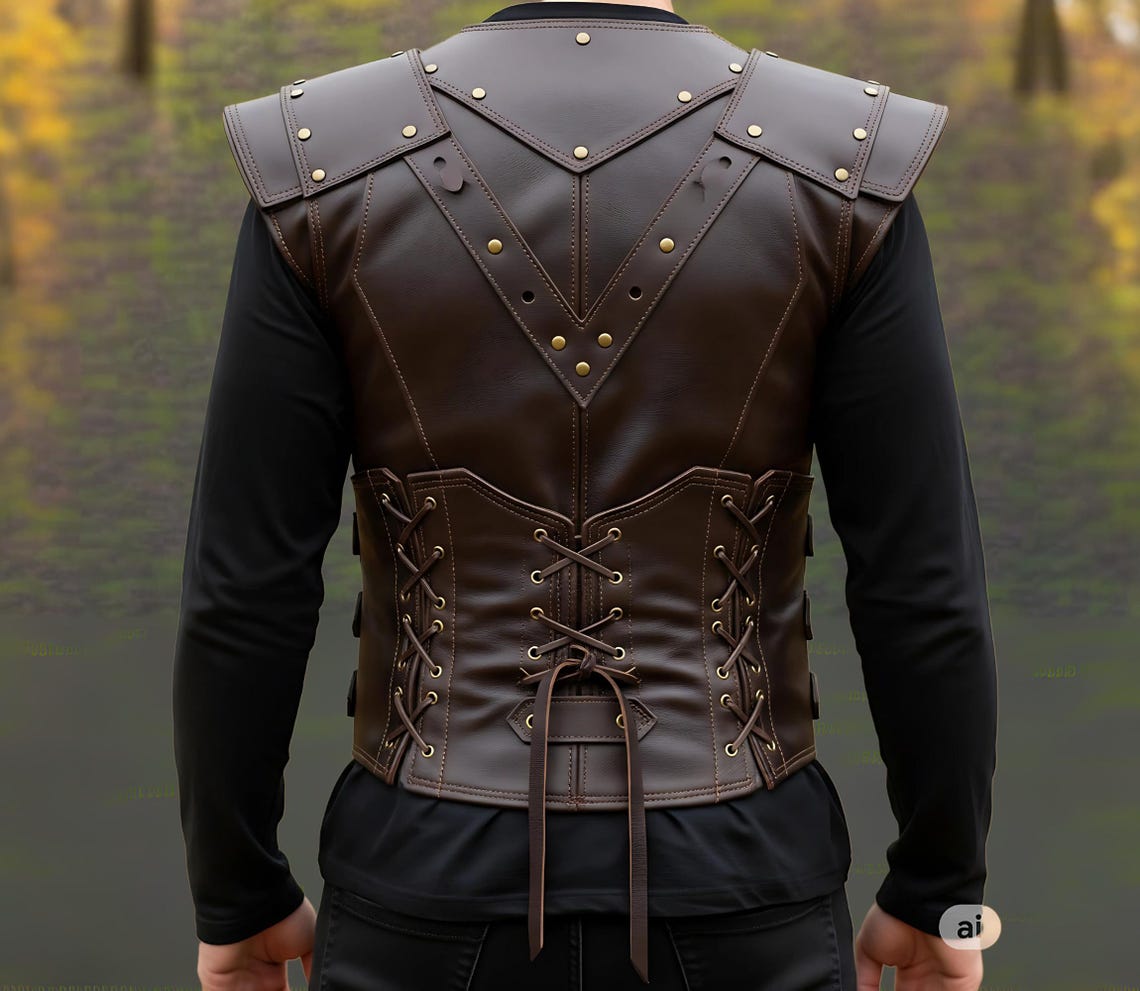 Mens Brown Leather Warrior Armor, Medieval Gladiator Style Festival ...