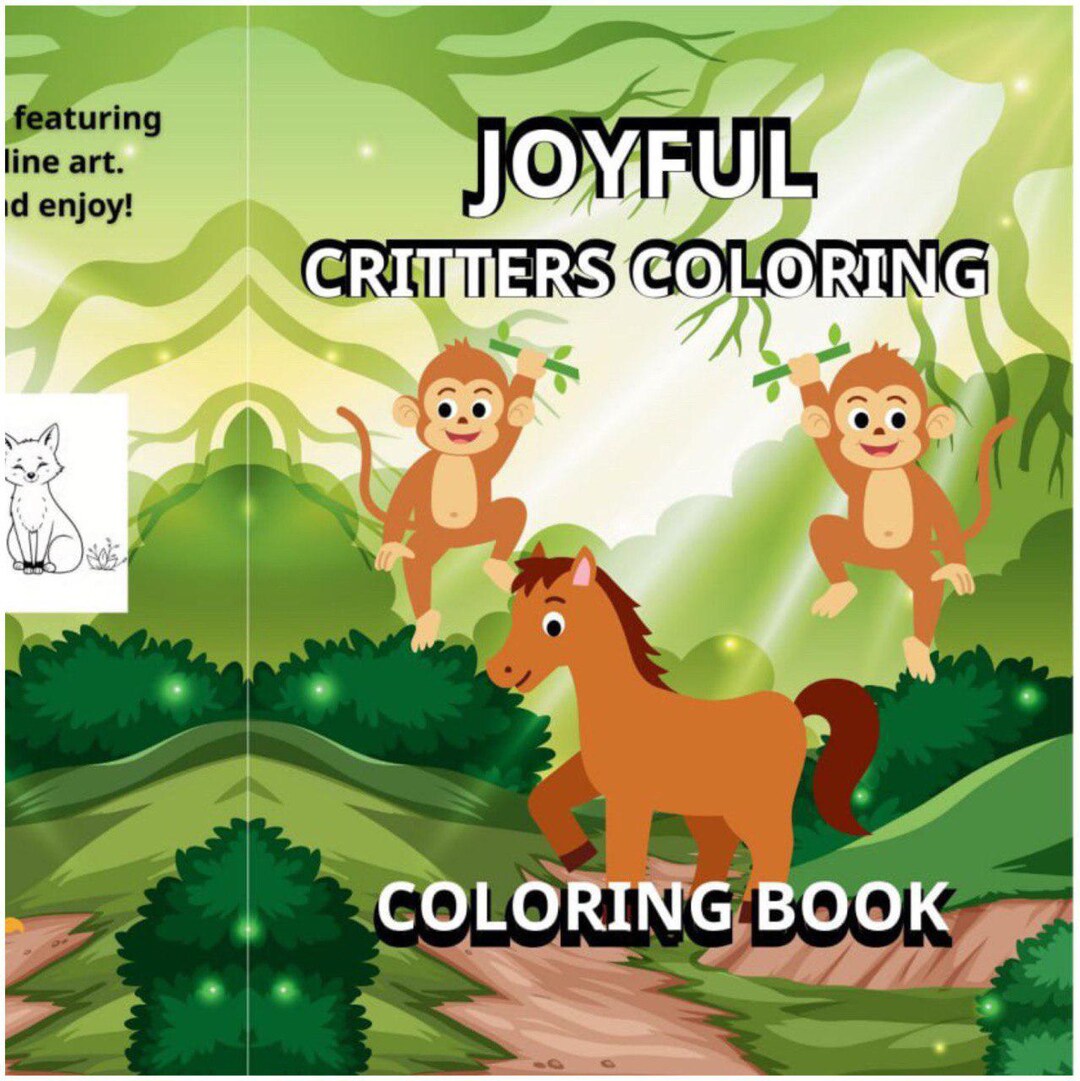 Joyful Critters Coloring - Etsy