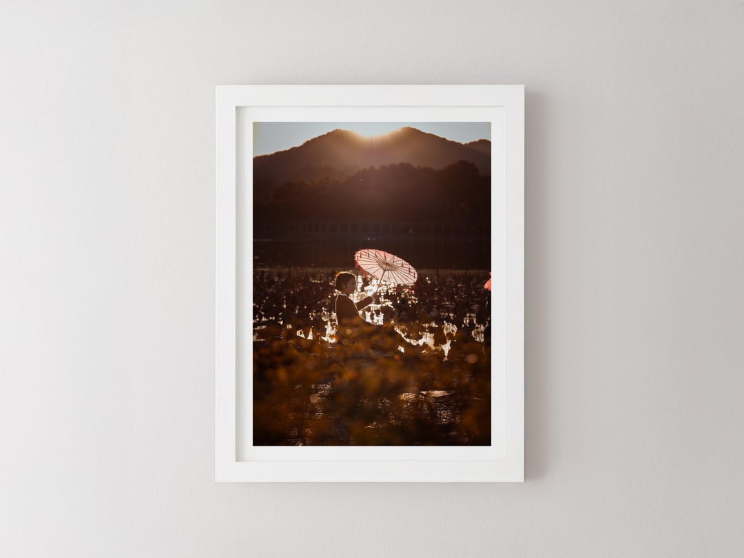 Chinese Sunset Photography Print, Silhouette Art, Oriental Umbrella ...