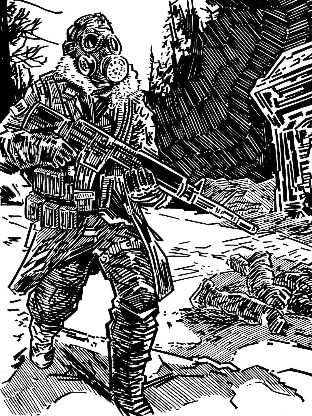 Wanderer, Stalker, Ink Drawing, - Etsy
