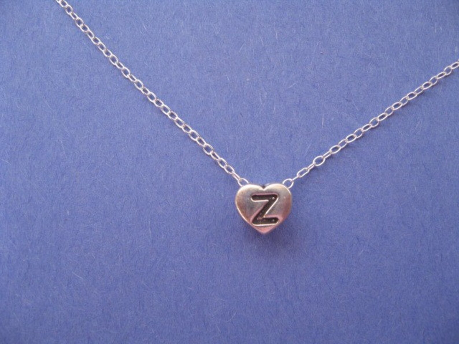 Initial Heart Necklace Letter Z Necklace Initial Z for Zara - Etsy