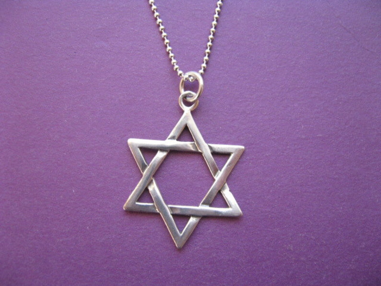 Large Star of David Necklace Jewish Star Necklace Simple - Etsy