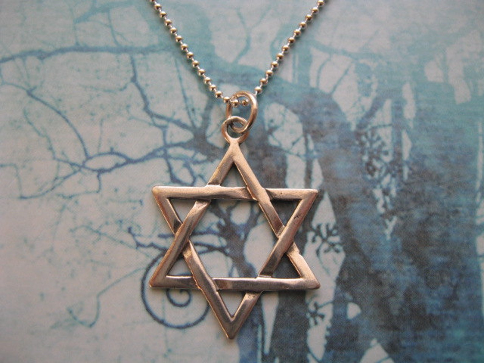 Large Star of David Necklace Jewish Star Necklace Simple - Etsy