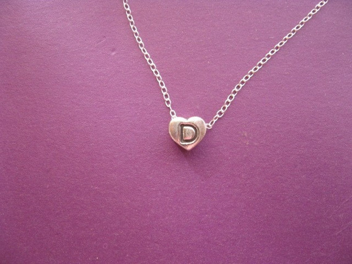 Initial D Necklace Personalized Necklace Heart Necklace | Etsy