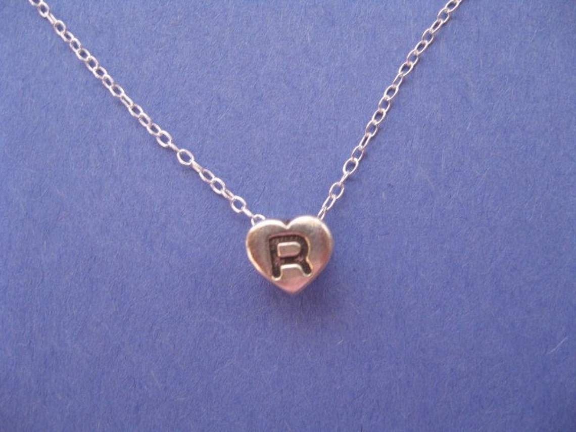 Small Letter R Necklace Sterling Silver Necklace Letter R - Etsy