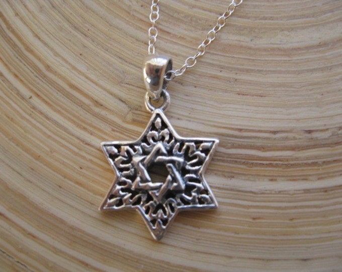 Big David Star Pendant , Star of David Necklace , Handmade Star ...