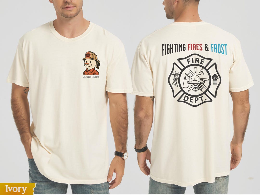 Funny Firefighter Snowman Shirt, Fighting Fires and Frost Tee ...