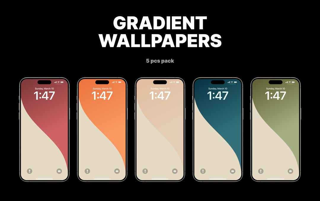 Boho Gradient Wallpaper Set – Half Wave Pastel iPhone Backgrounds ...