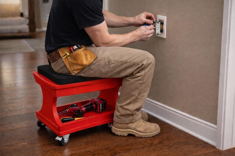 DIY Rolling Shop Stool Plans | Stop Killing Your Knees & Back ...