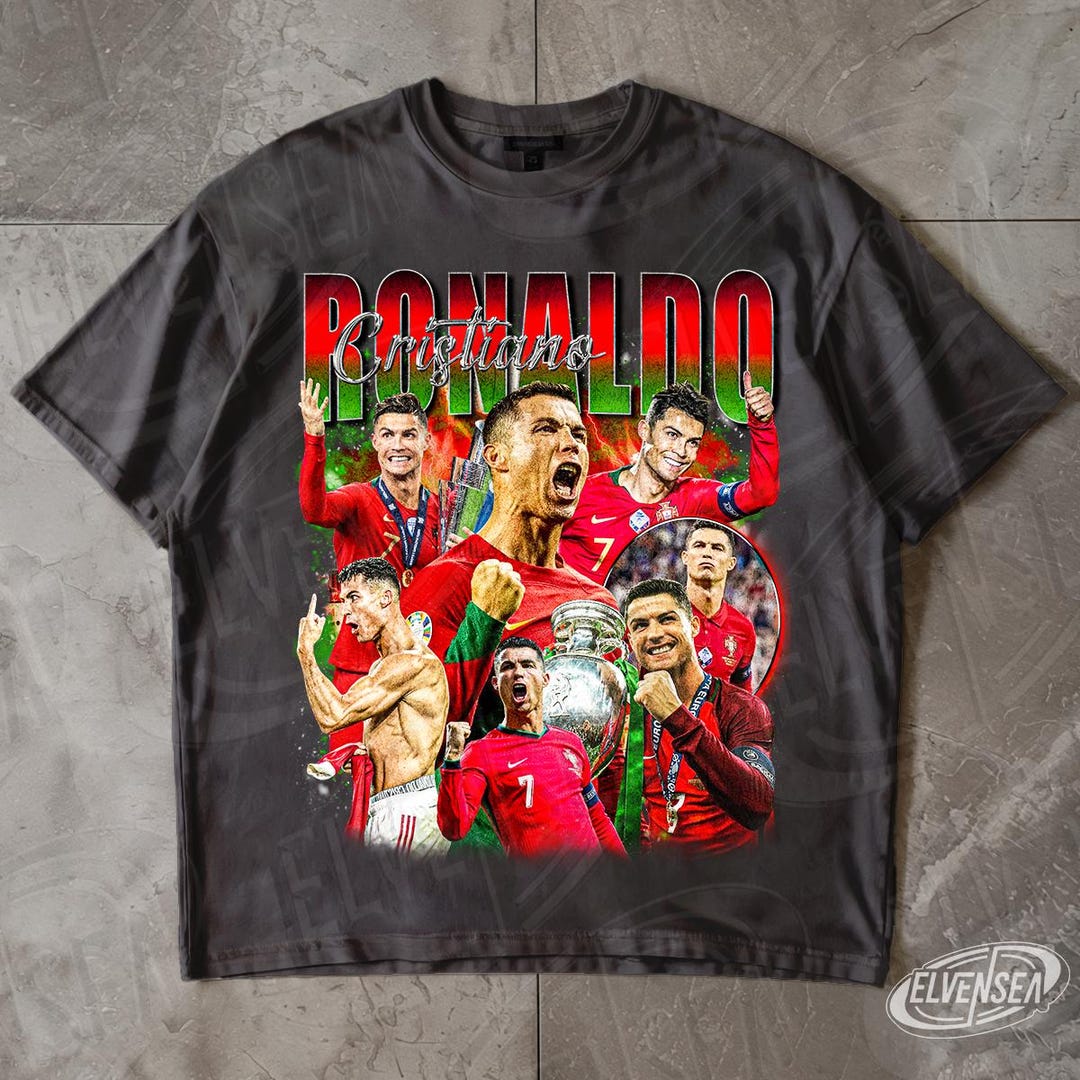 Vintage Cristiano Ronaldo Graphic Tee, Retro Football Legend Oversized ...
